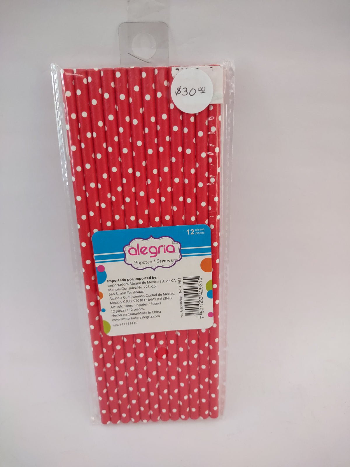 POPOTES DE PAPEL ROJOS PUNTOS BLANCOS – Theodora Bakery Shop
